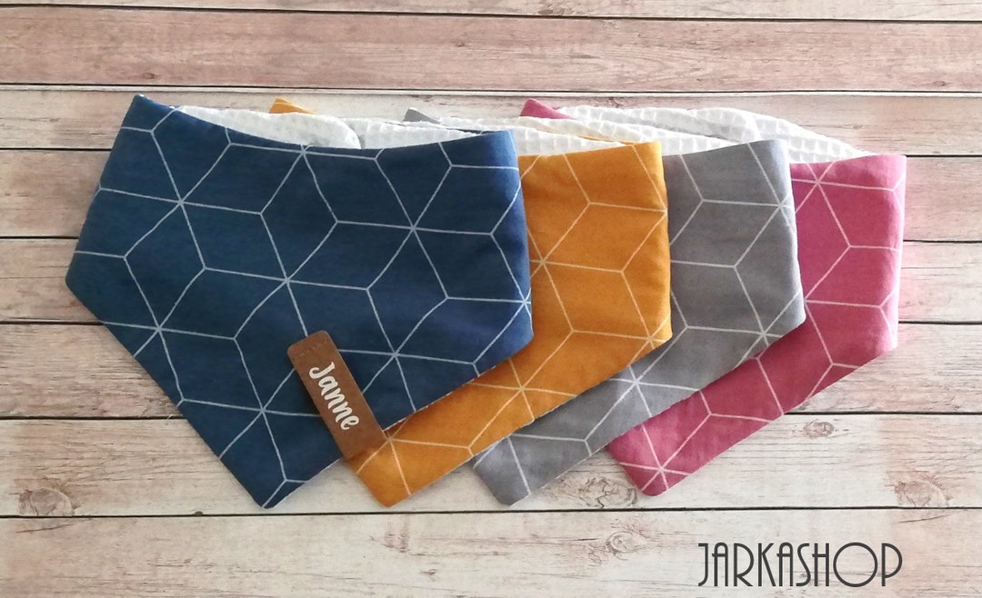 Baby Reversible Neckerchief , Waffle Lpique Cotton Crystal Diamonds ...