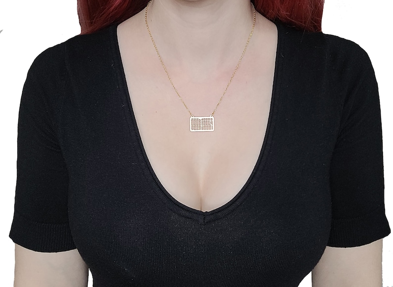 Custom Cutout Map Gold Filled Rectangle Necklace | Etsy