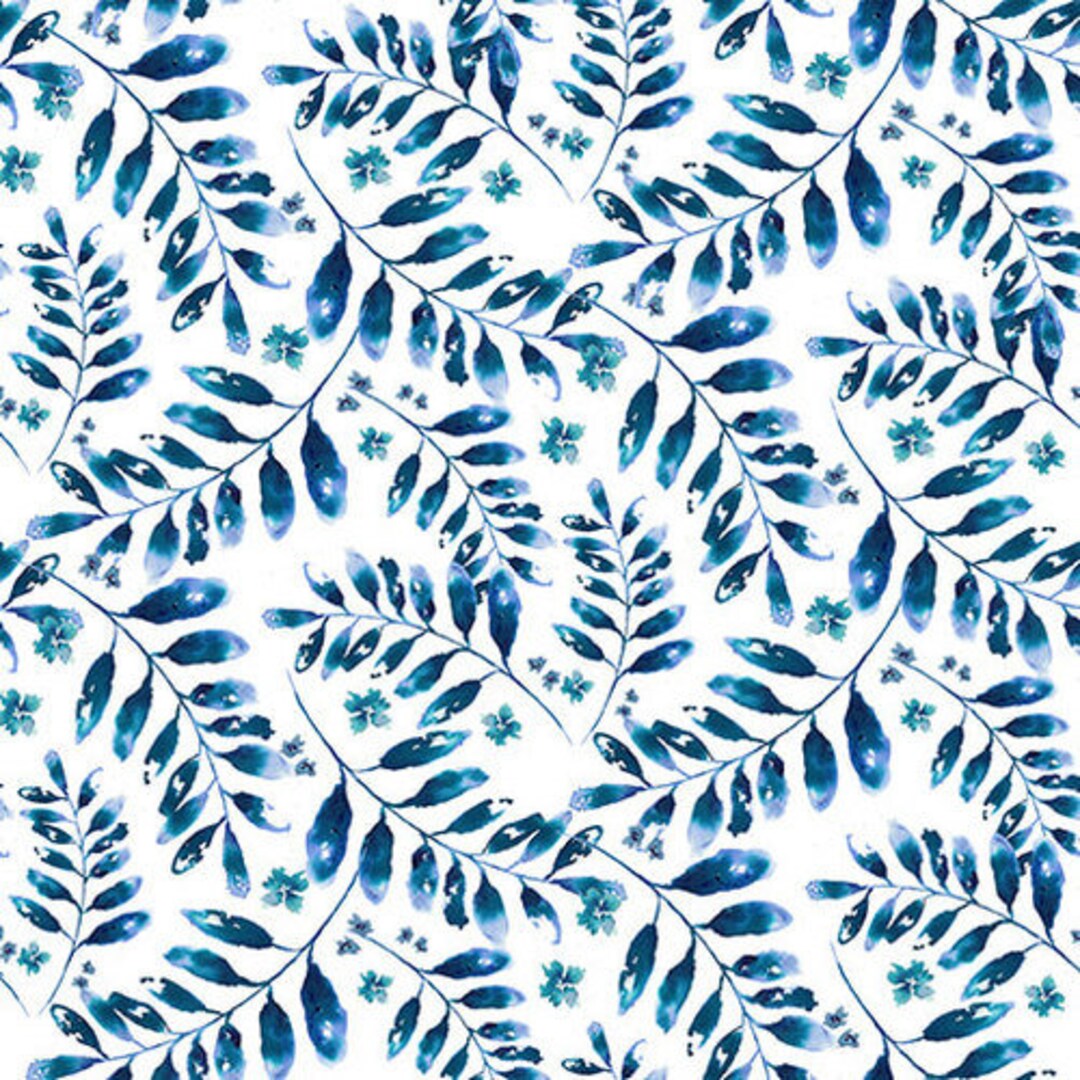 Pretty Leaf Pattern by the Yard From the Midnight Sapphire - Etsy