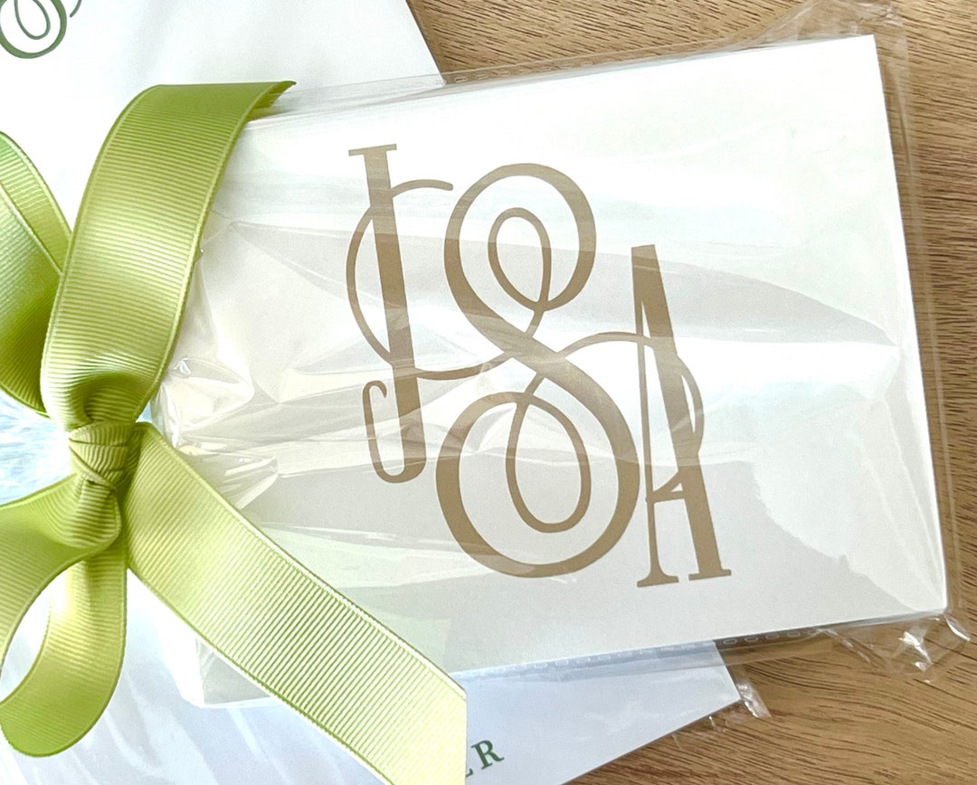 Monogrammed Notecard Set: Personalized Stationery, Thank You Notes - Etsy