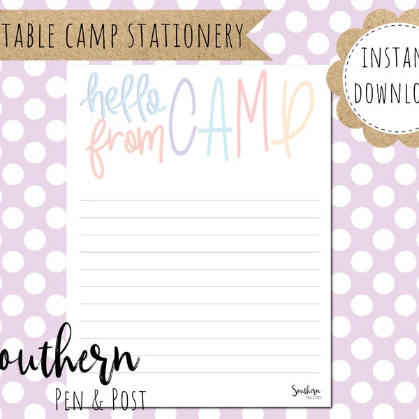 Printable Camp Letters Home - Etsy