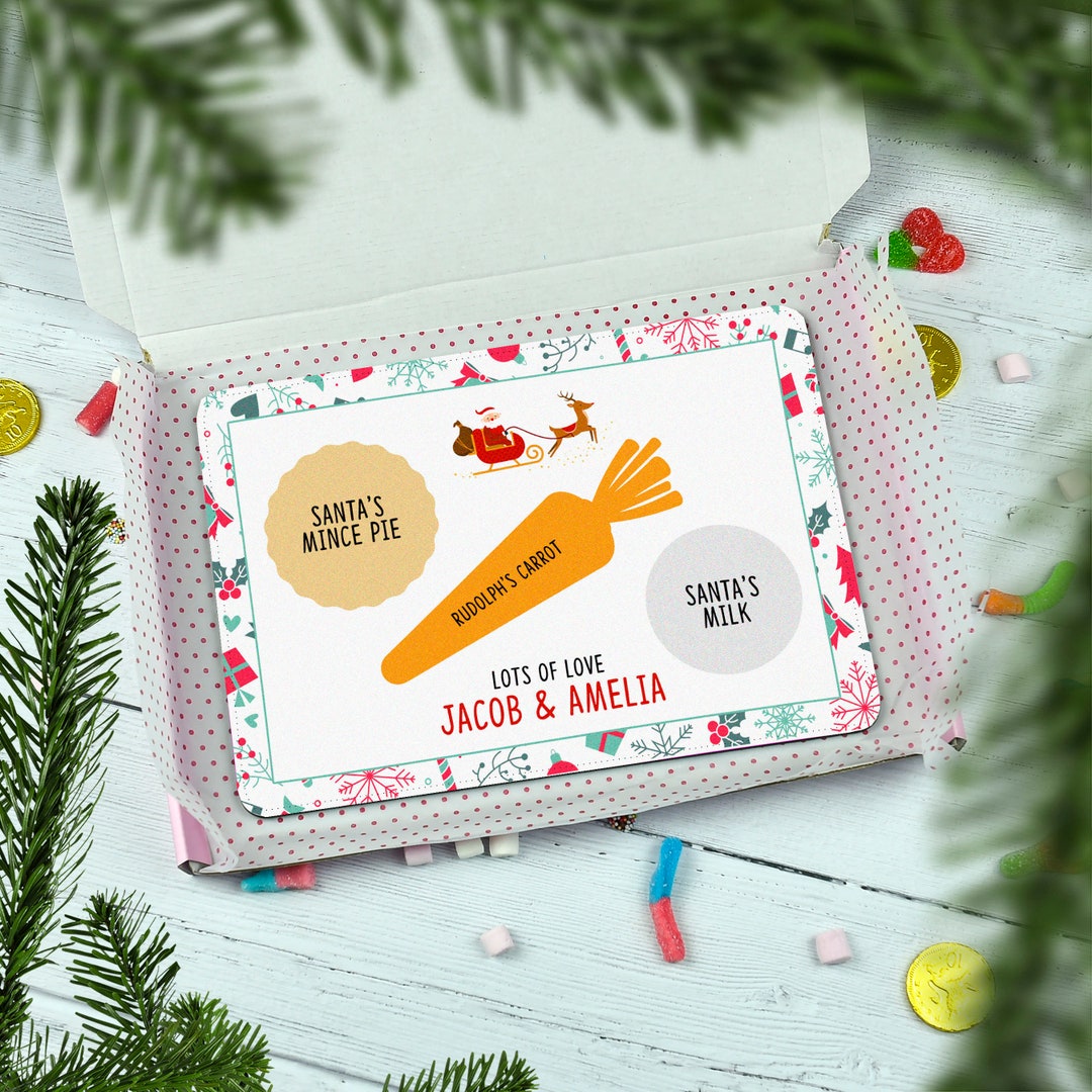 Christmas Eve Santa & Rudolph Placemat Personalised for Kids Cute Xmas ...