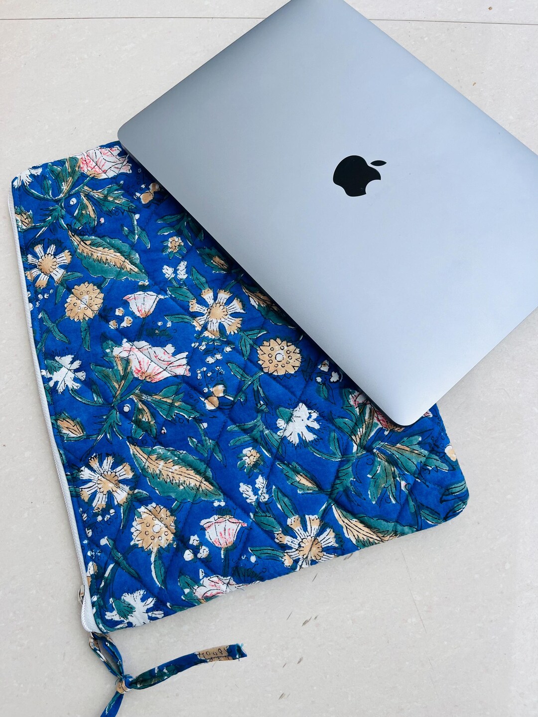 Handcrafted Floral Quilted Laptop Sleeve, Padded Computer Bag - Etsy