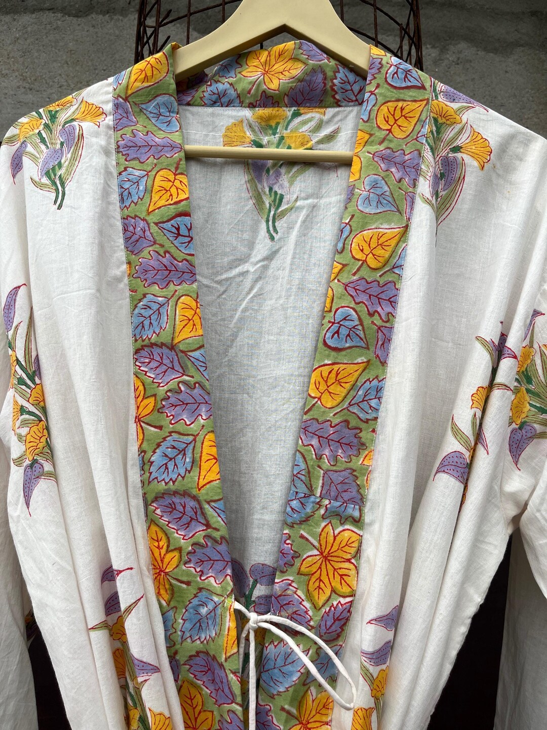 Cotton Kimono Robe, Block Print Robes for Women,dressing Gown,plus ...