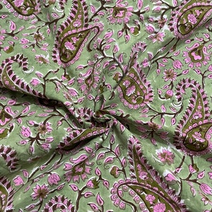 Beautiful Paisley Print Fabric, Block Print Fabric, India Fabric ...