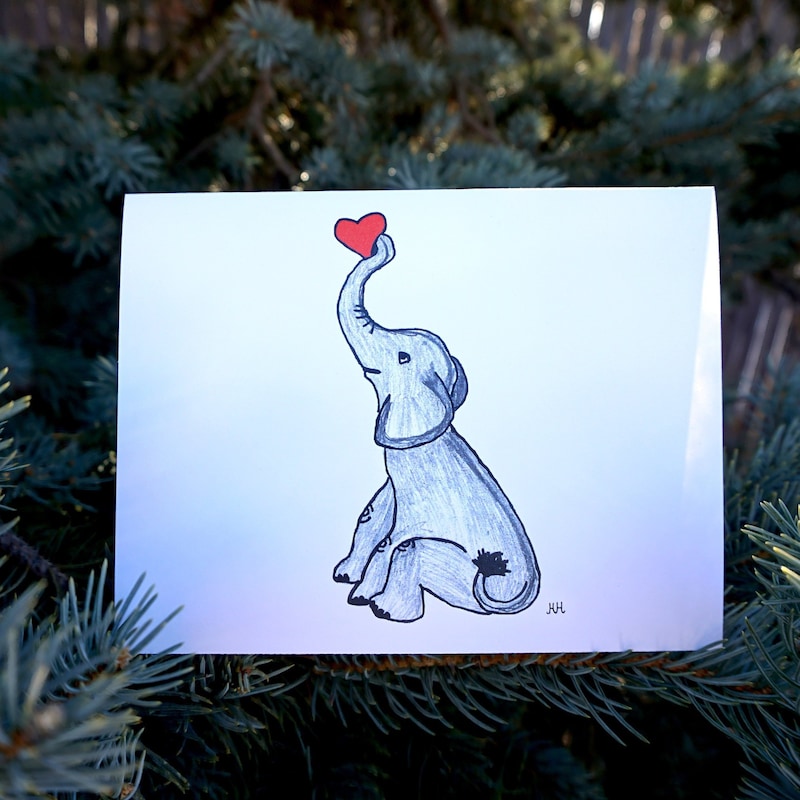 Elephant Valentine Cards - Etsy