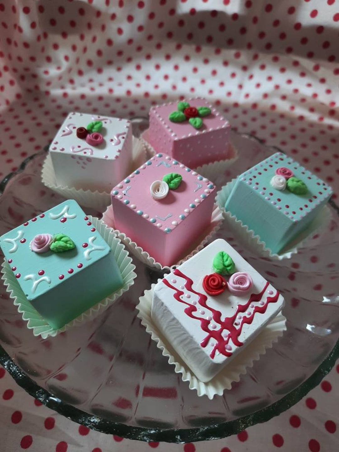 Petit Fours Made of Plaster Set of 6 Decorative Cake Stand Table ...
