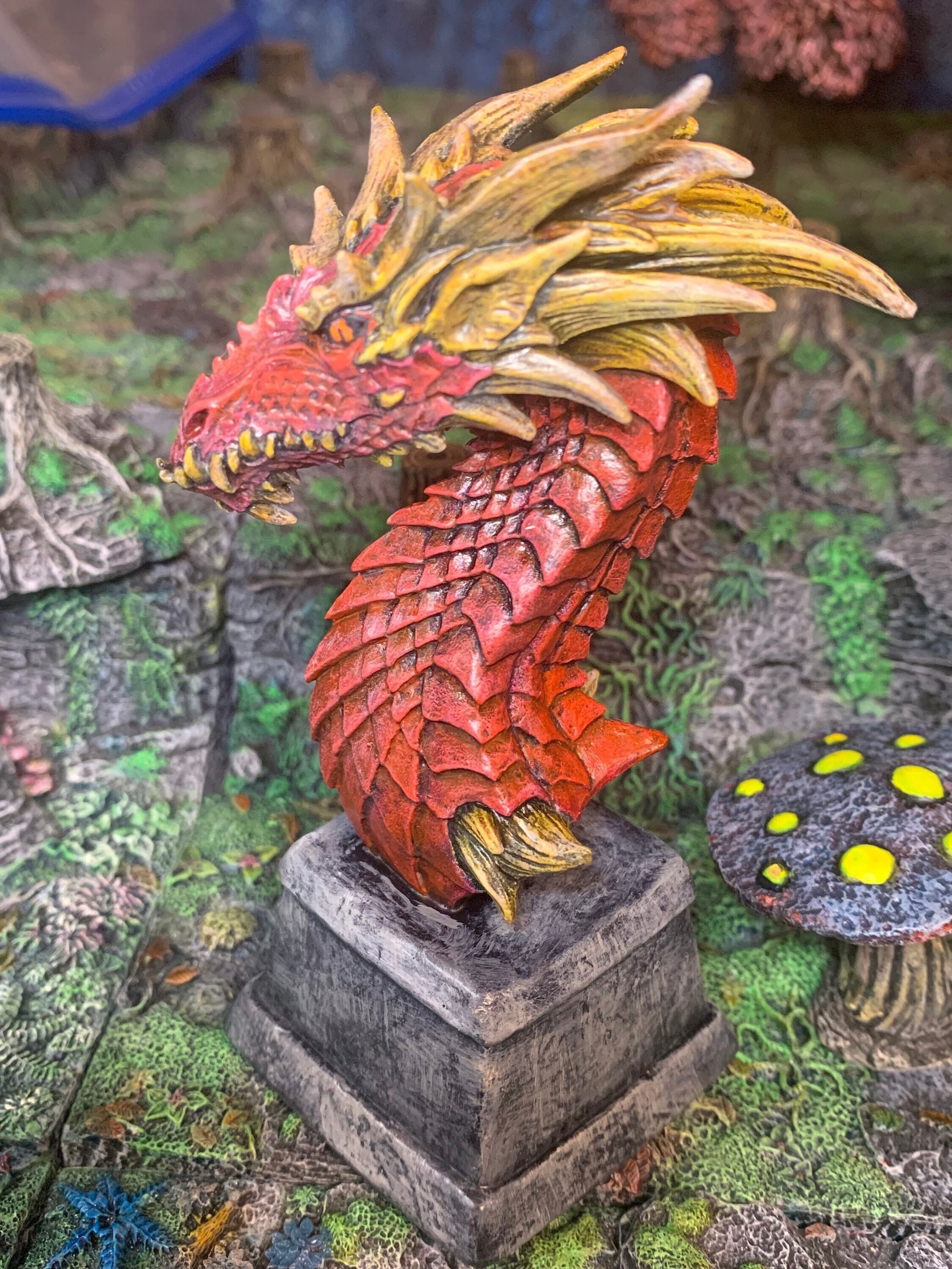 Red Dragon Bust Custom Painted. Model by Reaper Bones 5 - Etsy