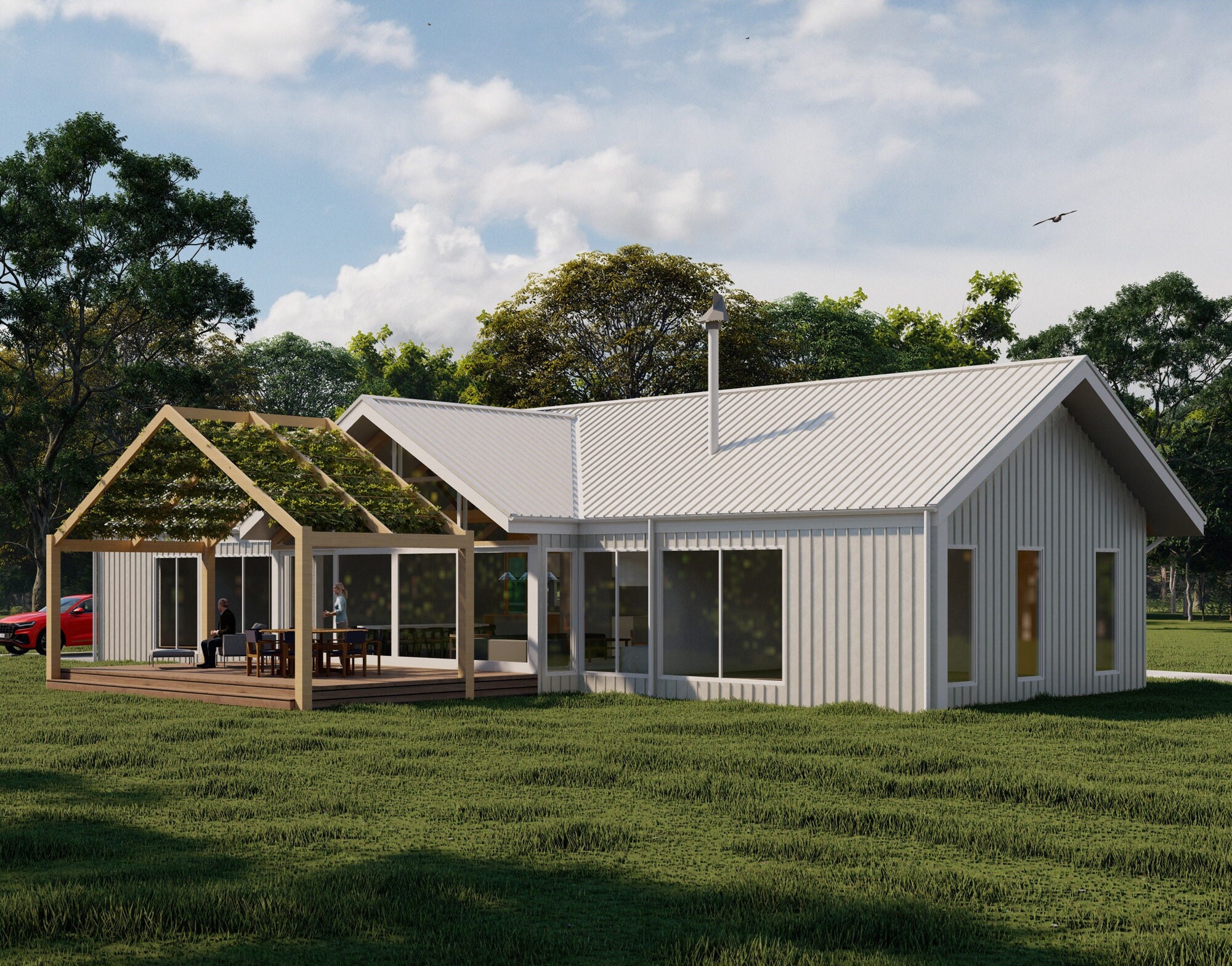 Modern Country House Plans, 3-bedroom House Plan, Single Story House ...