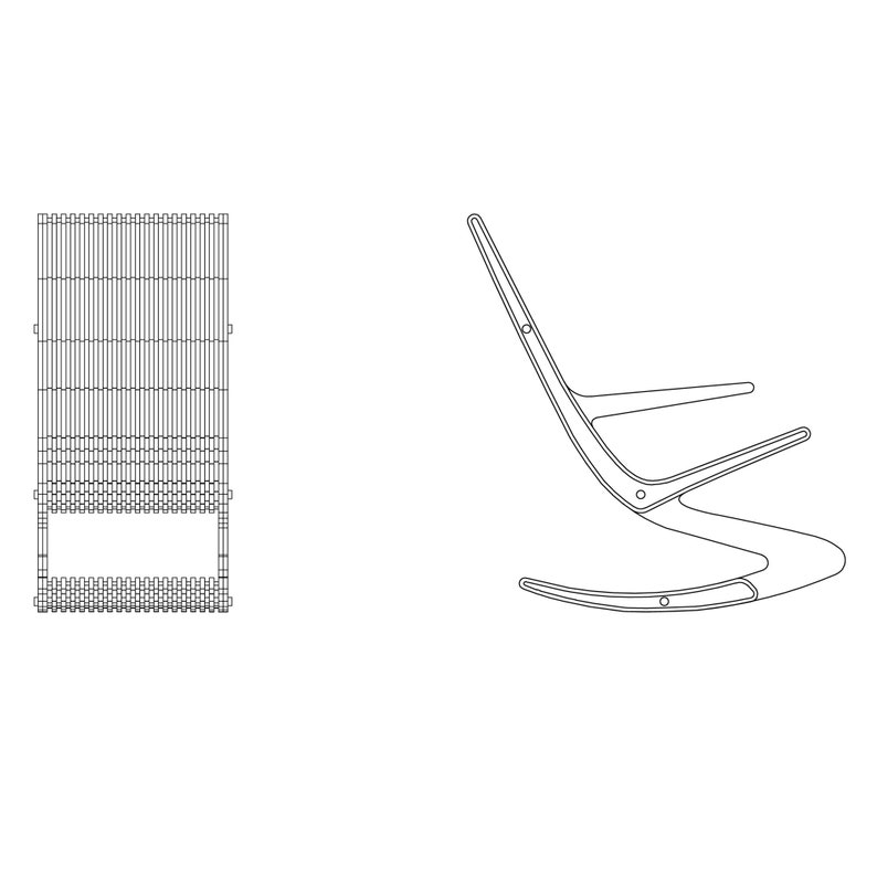 Furniture Vector File for Modern Rocking Chair, Wooden Rocking Chair ...