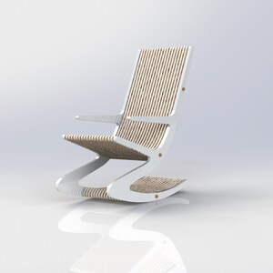 Furniture Vector File for Modern Rocking Chair, Wooden Rocking Chair ...