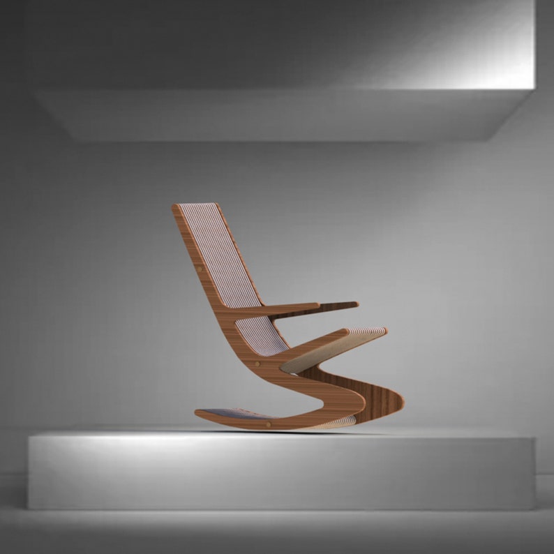 Furniture Vector File for Modern Rocking Chair Wooden Rocking - Etsy
