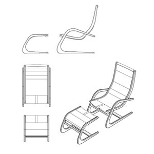 Furniture Vector Files for Onada Lounge Chair & Foot Stool. Parametric ...