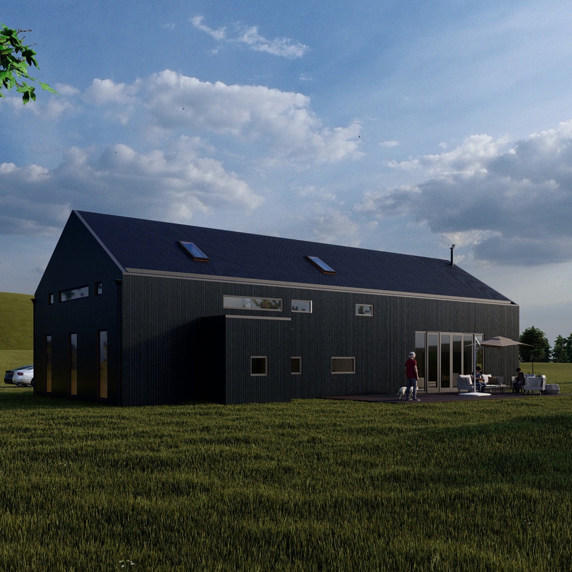 Trentham Barn House Plan, Modern House Plans, Barn Style House, 3 ...