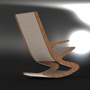Furniture Vector File for Modern Rocking Chair, Wooden Rocking Chair ...