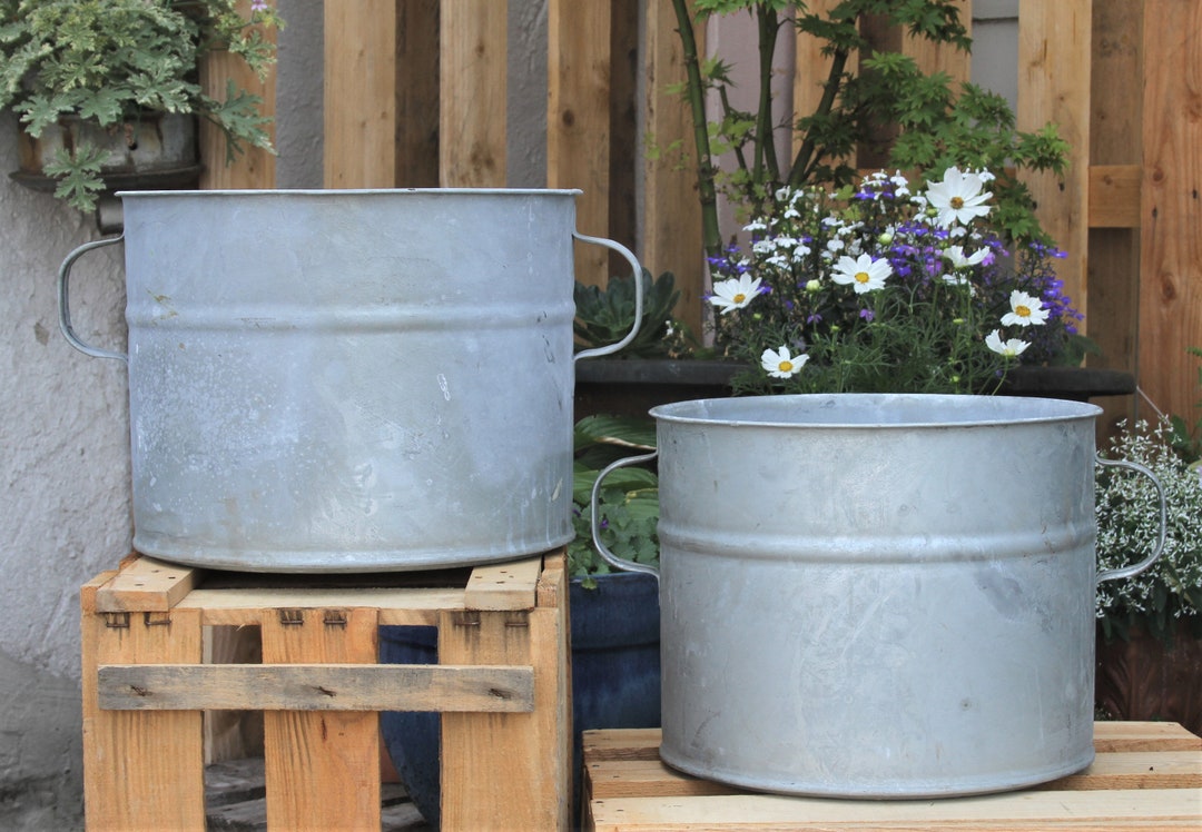 Old Zinc Pot as a Mini Pond or Planter - Etsy