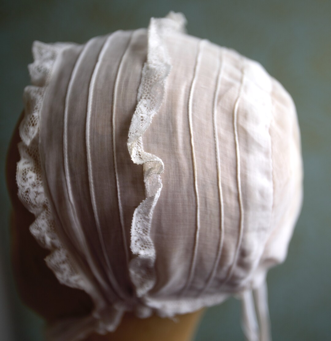 Bonnet Made of Fine Batiste With Lace Christening - Etsy Canada