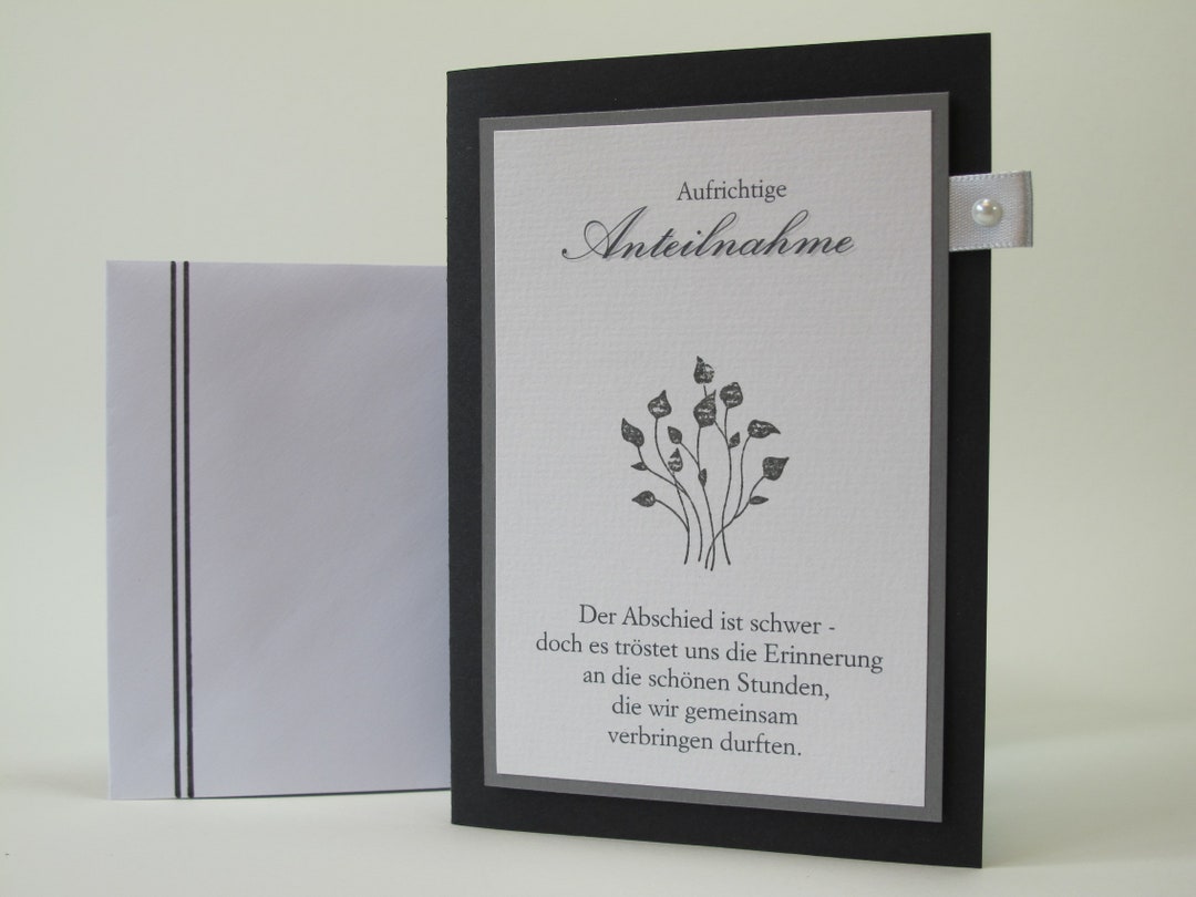 Mourning Card Stamp Leaves Handmade Sincere Condolences With the ...