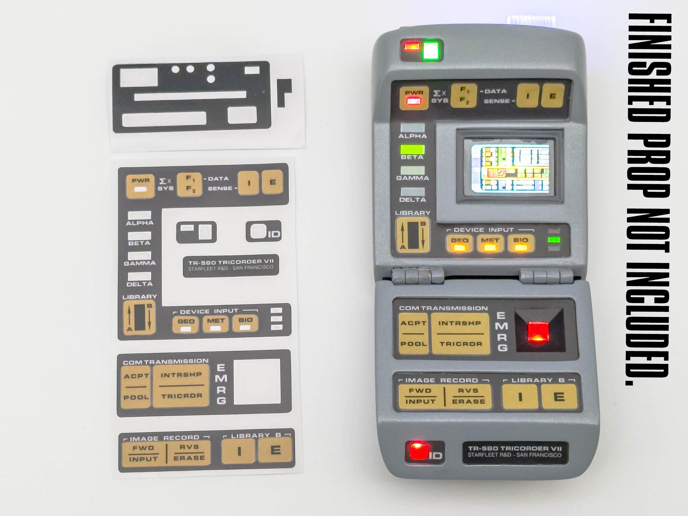 Trek TNG Prop Tricorder Mark VII Labels Grafik Sticker Set Für ...