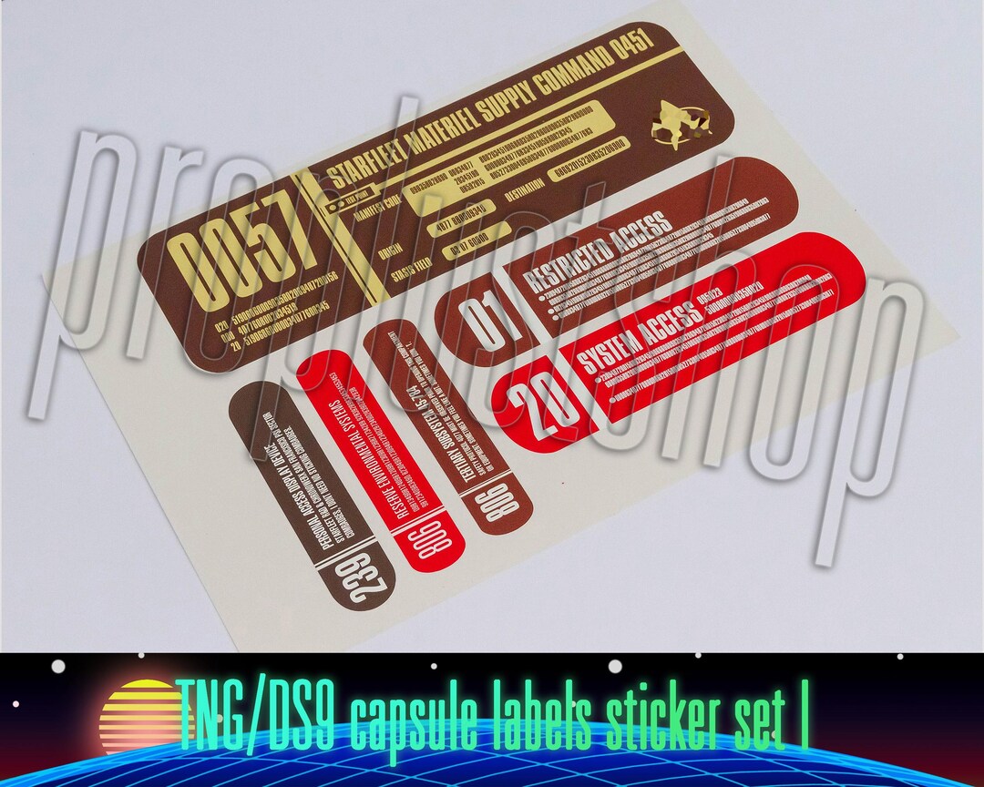 Trek Dark Space Nine DS9 Sternenflotte Raumkapsel Beschriftungen ...