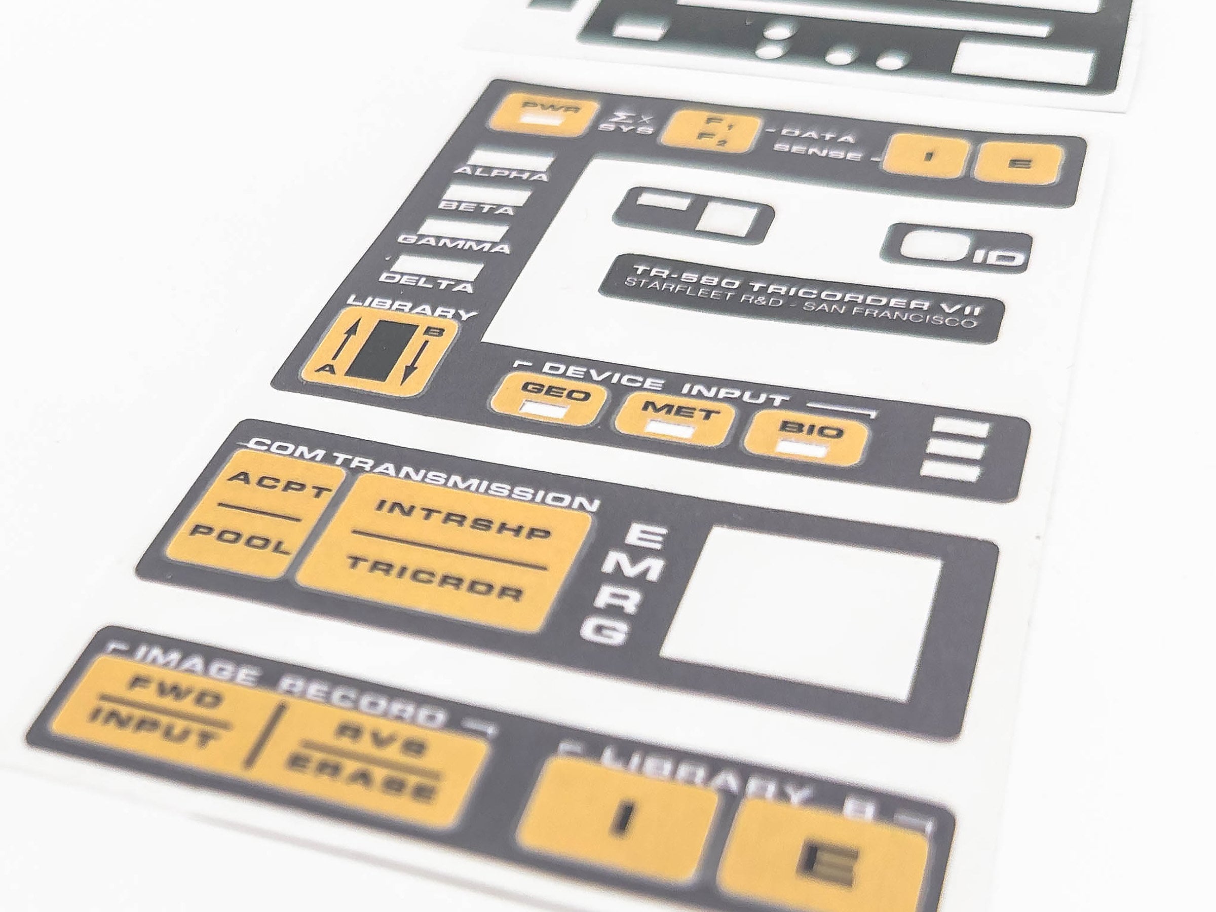 Trek TNG Prop Tricorder Mark VII Labels Grafik Sticker Set Für ...