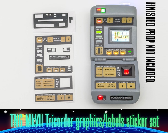 Trek TNG Prop Tricorder Mark VII Labels Grafik Sticker Set Für ...