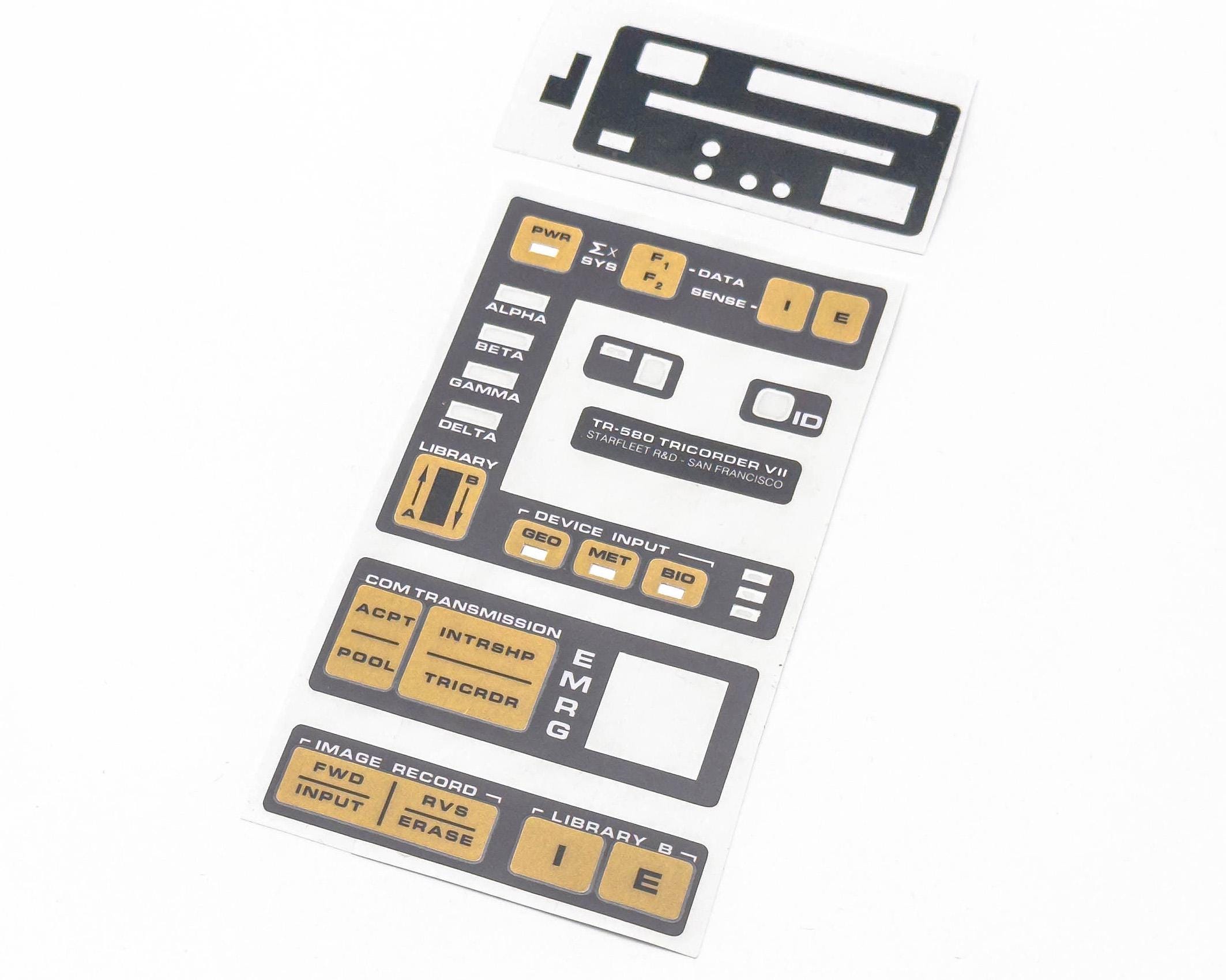 Trek TNG Prop Tricorder Mark VII Labels Grafik Sticker Set Für ...