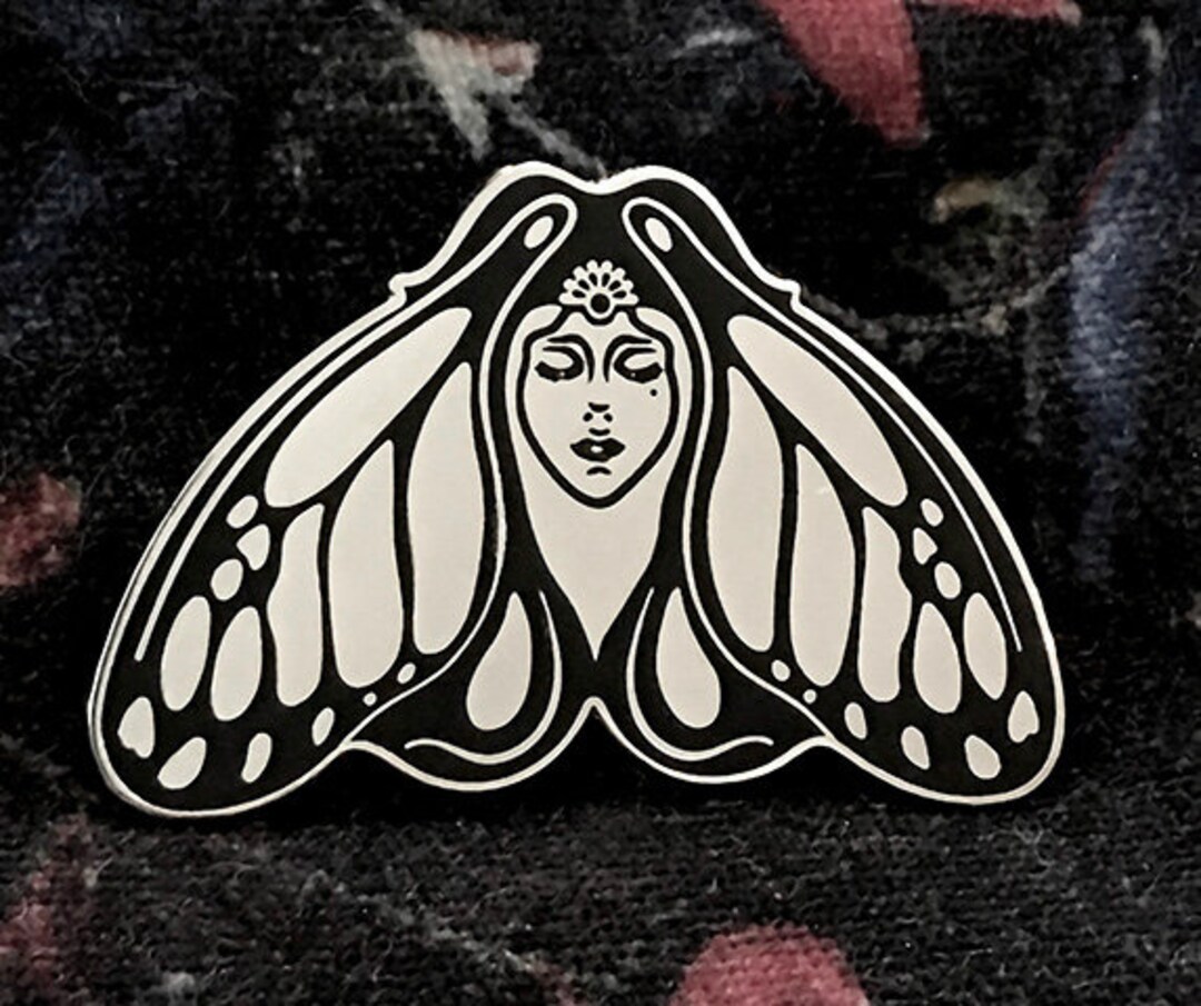 Moth Nouveau - Enamel Pin - Etsy
