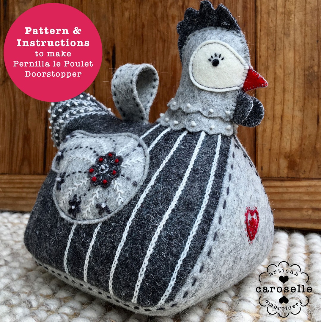 Pernilla Le Poulet Grey - Pattern & Instructions to Make Felt ...