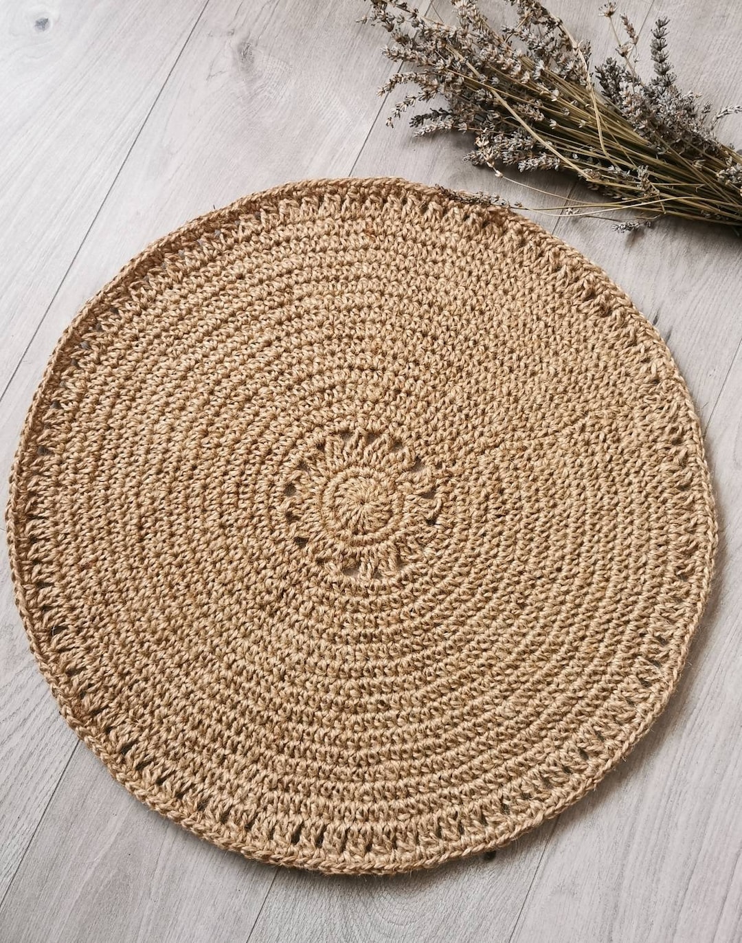 Handmade Jute Rug, Hand Crochet Jute Rug, Rustic Style Rug, 100% Vegan ...