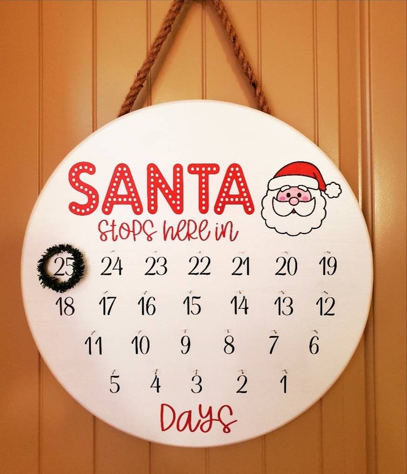 Santa Countdown/ Christmas Countdown/ Christmas Calendar/ | Etsy