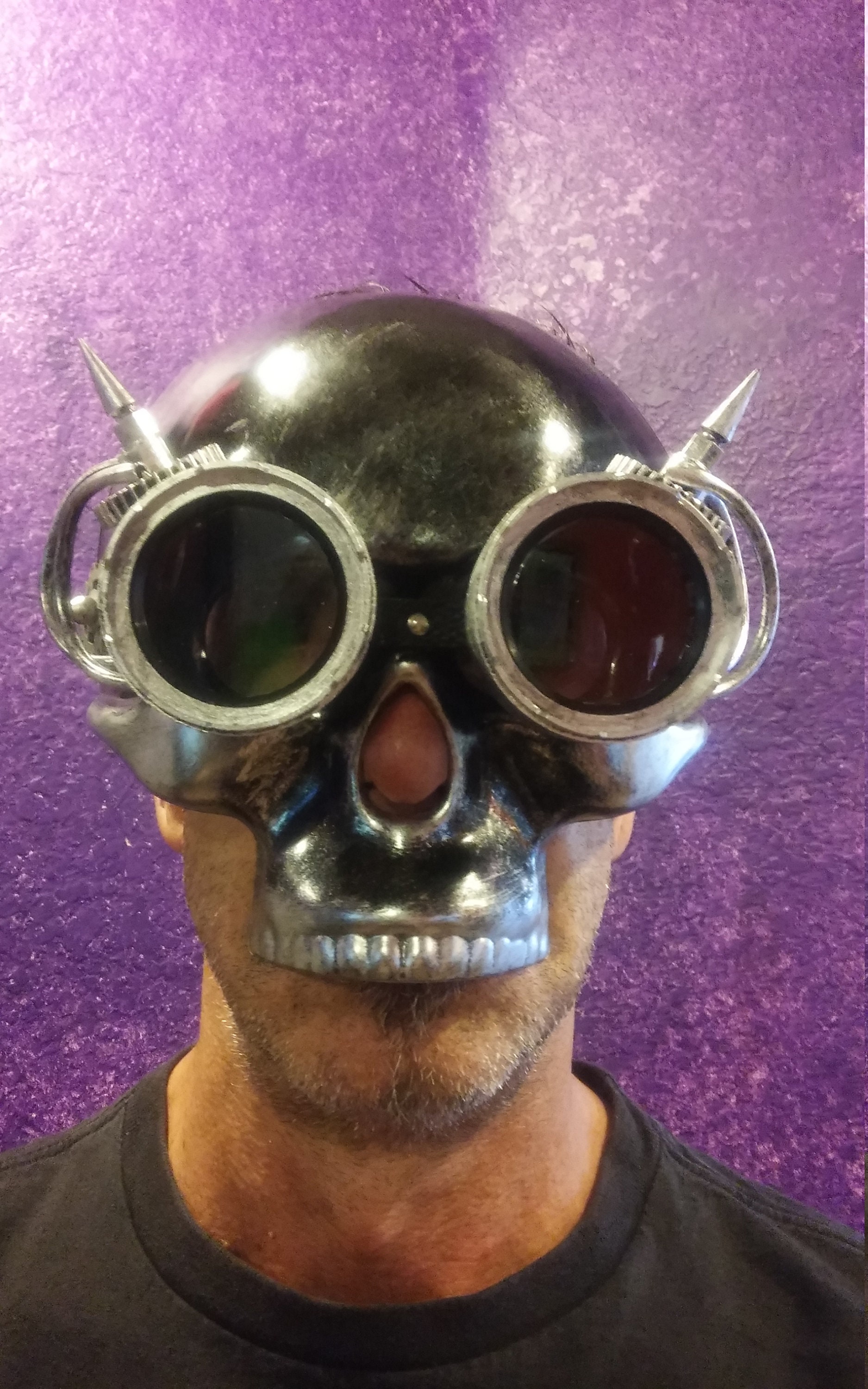 Burning Man Skull Mask With Goggles - Etsy