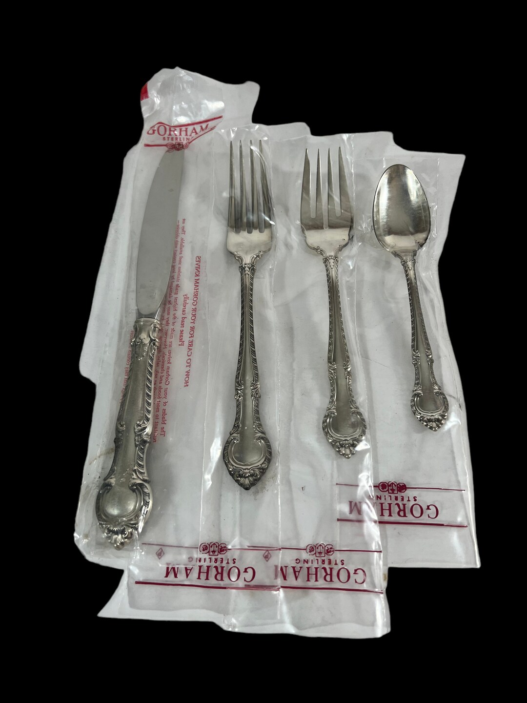 24pc.english Gadroon by Gorham, Sterling Silver Flatware Set Service for 6 New - Etsy