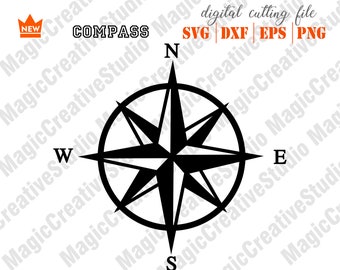 Compass rose svg | Etsy