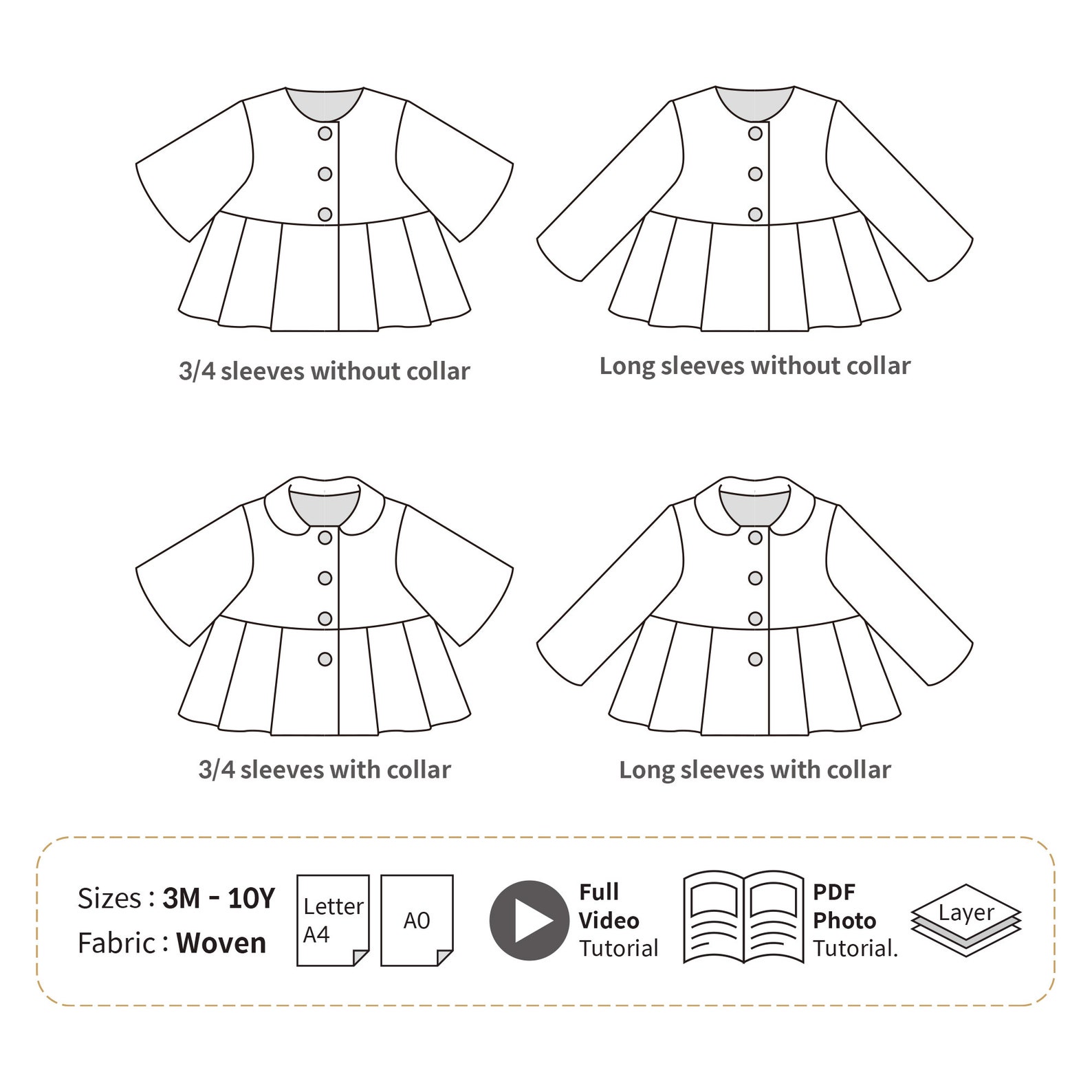 Easy Jacket for Baby and Girl Vintage PDF Sewing Pattern Kids | Etsy