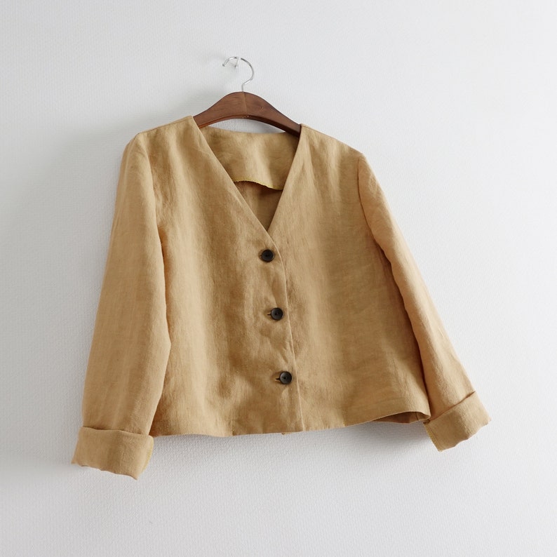 Easy Pattern Vintage V-neck Double Breasted Cropped Jacket - Etsy