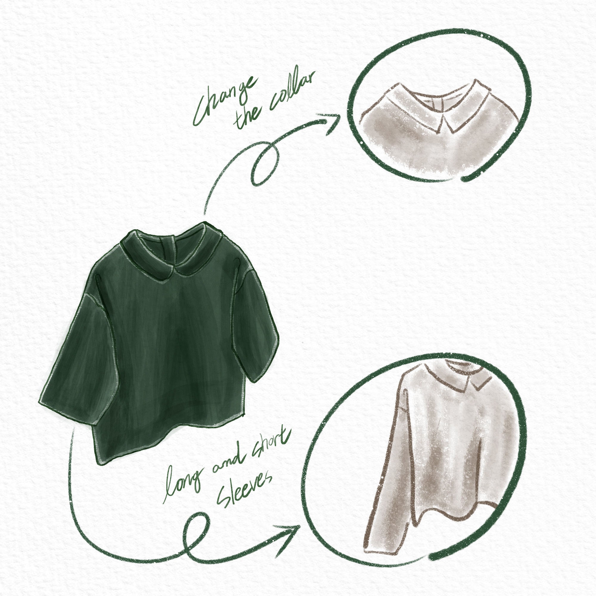 Easy Pattern Minimalist Drop Shoulder Collar Back Button - Etsy Australia