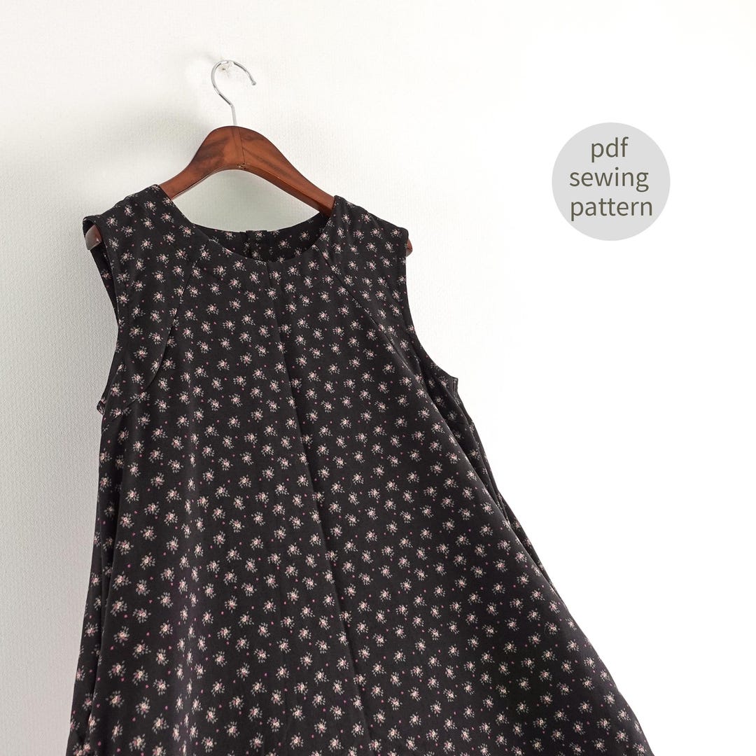Easy Pattern | A Line Tank Top Dress PDF Sewing Pattern for Women ...