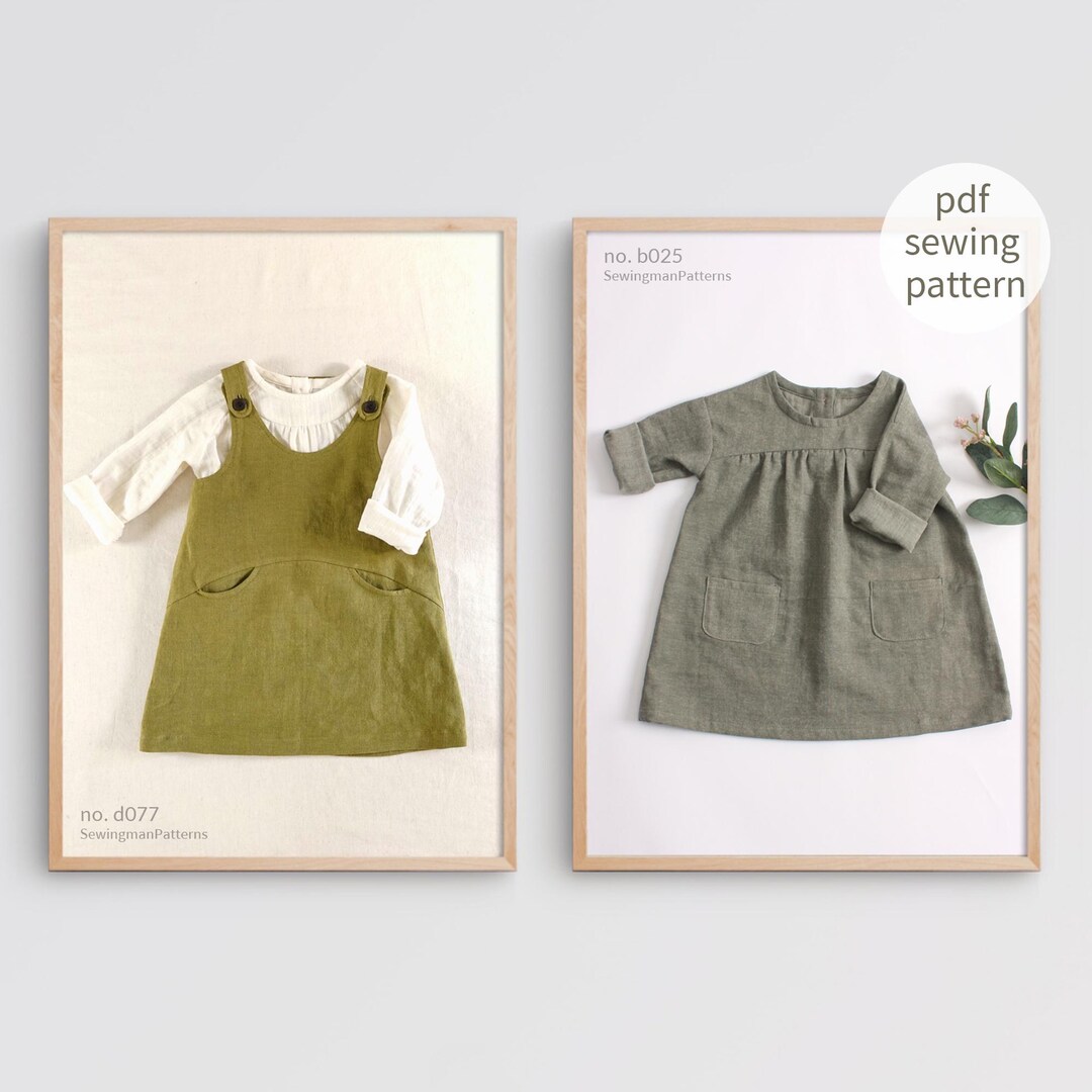Sewing Pattern Bundle | A Line Overall Jumper Dress PDF Sewing Pattern ...