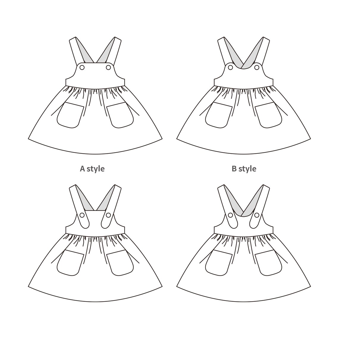 Girl and Baby Pinafore Dress Pattern Apron Dress PDF Sewing | Etsy