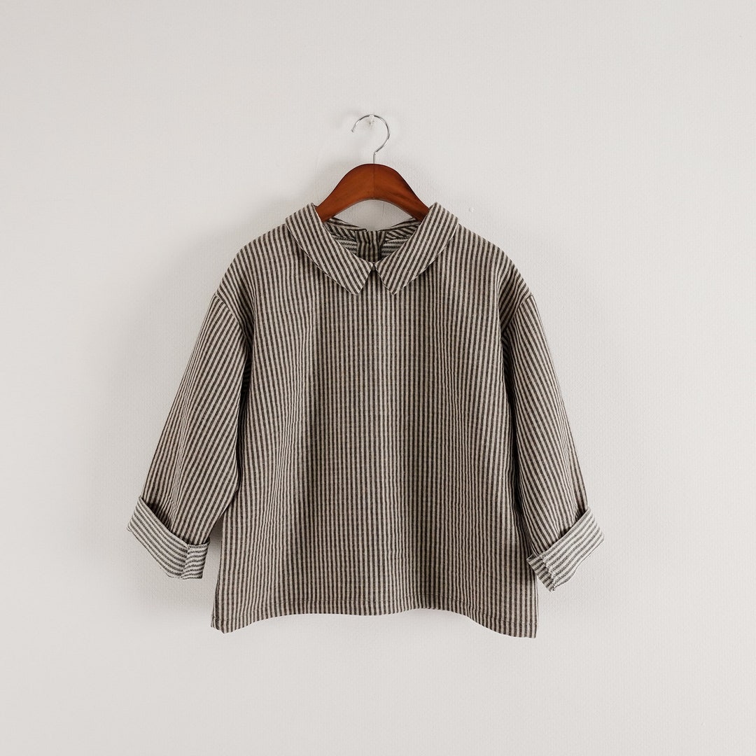 Easy Pattern | Minimalist Drop Shoulder Collar Back Button Shirt PDF ...