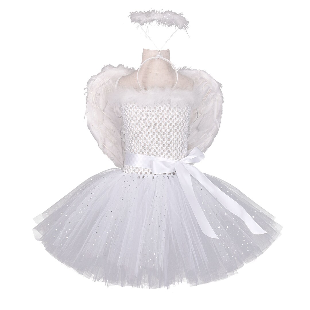 White Angle Fluffy TUTU Dressgirls Birthday Party - Etsy