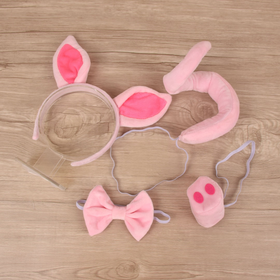 Pig Costume Set Pig Ears Headband Pig Tail Nose Bow Tie, Children's or ...