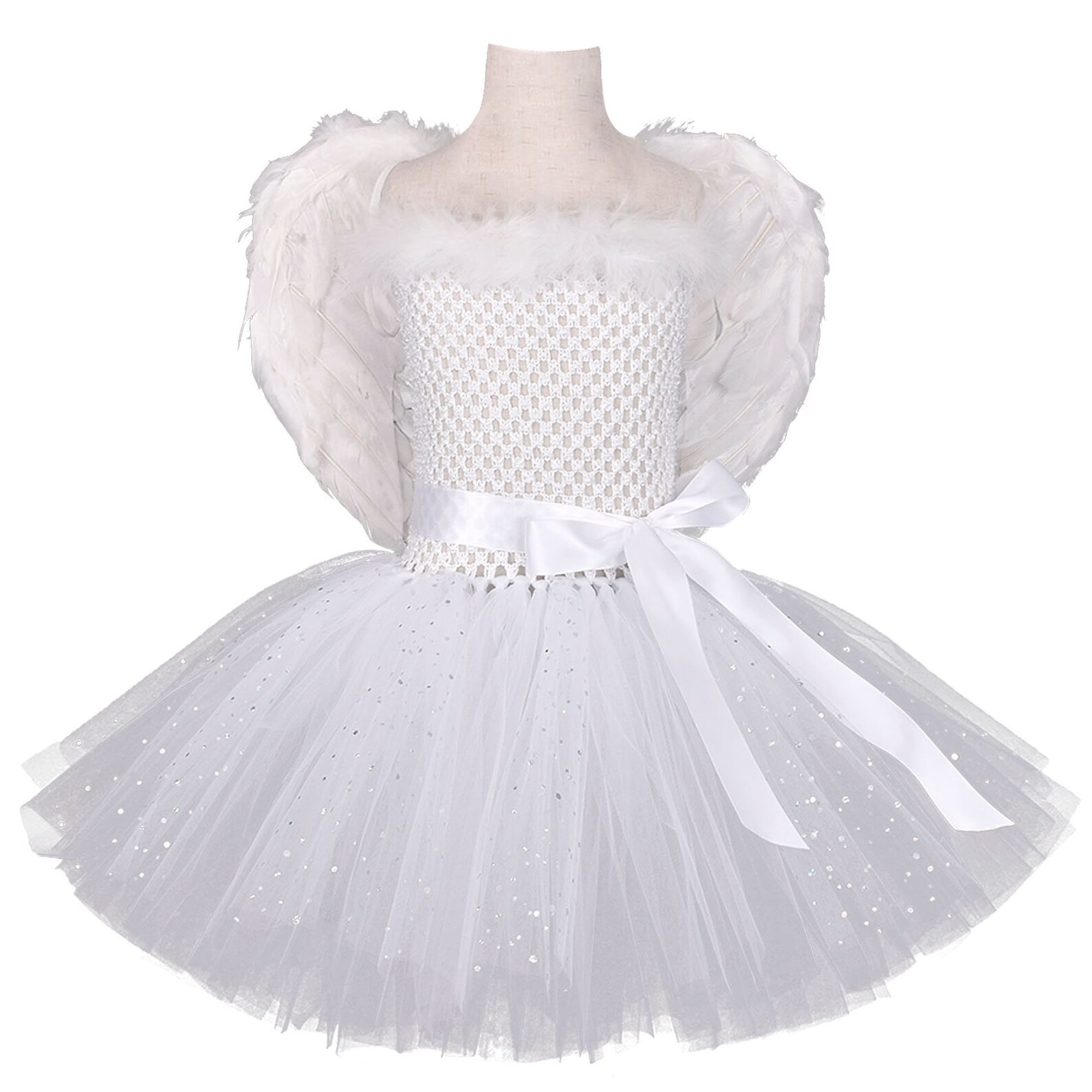 White Angle Fluffy TUTU Dressgirls Birthday Party - Etsy