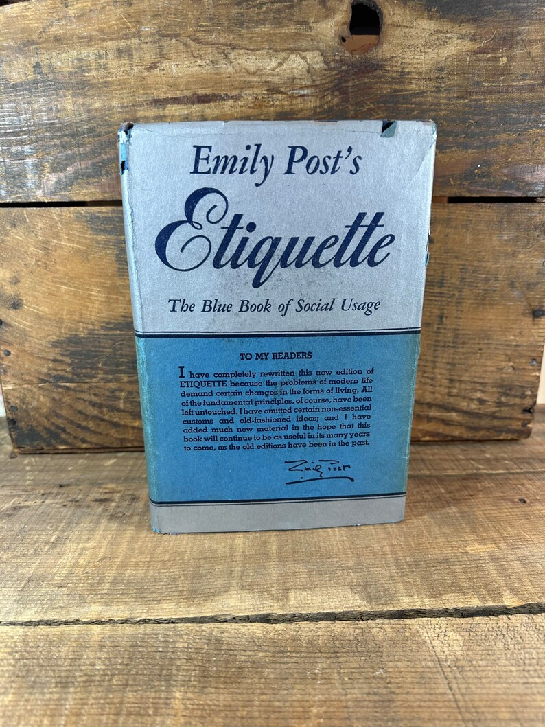 Emily Post's Etiquette 1952 Vintage Book FREE - Etsy