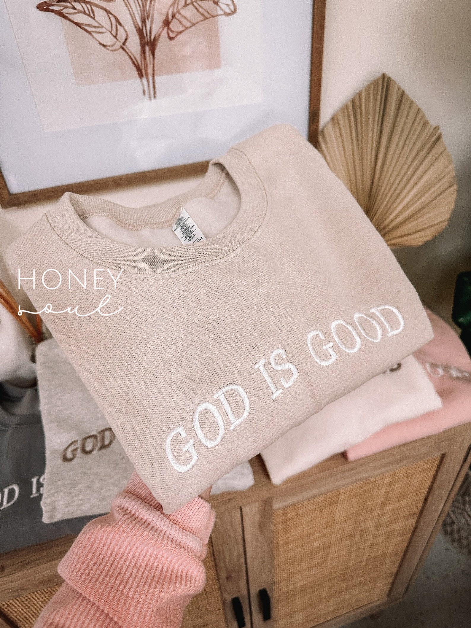 Embroidered GOD IS GOOD Sweatshirt Christian Crewneck Christian ...