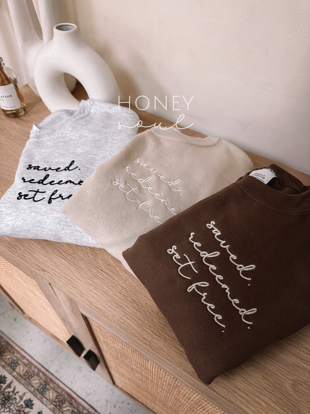 Embroidered Saved. Redeemed. Set Free. Sweatshirt Christian - Etsy