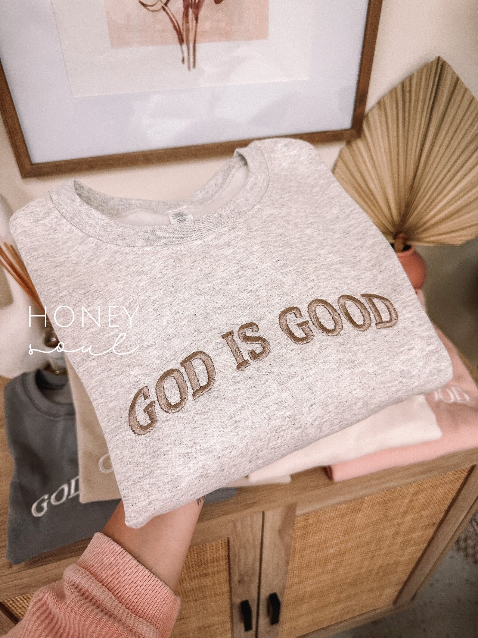 Embroidered GOD IS GOOD Sweatshirt Christian Crewneck Christian ...