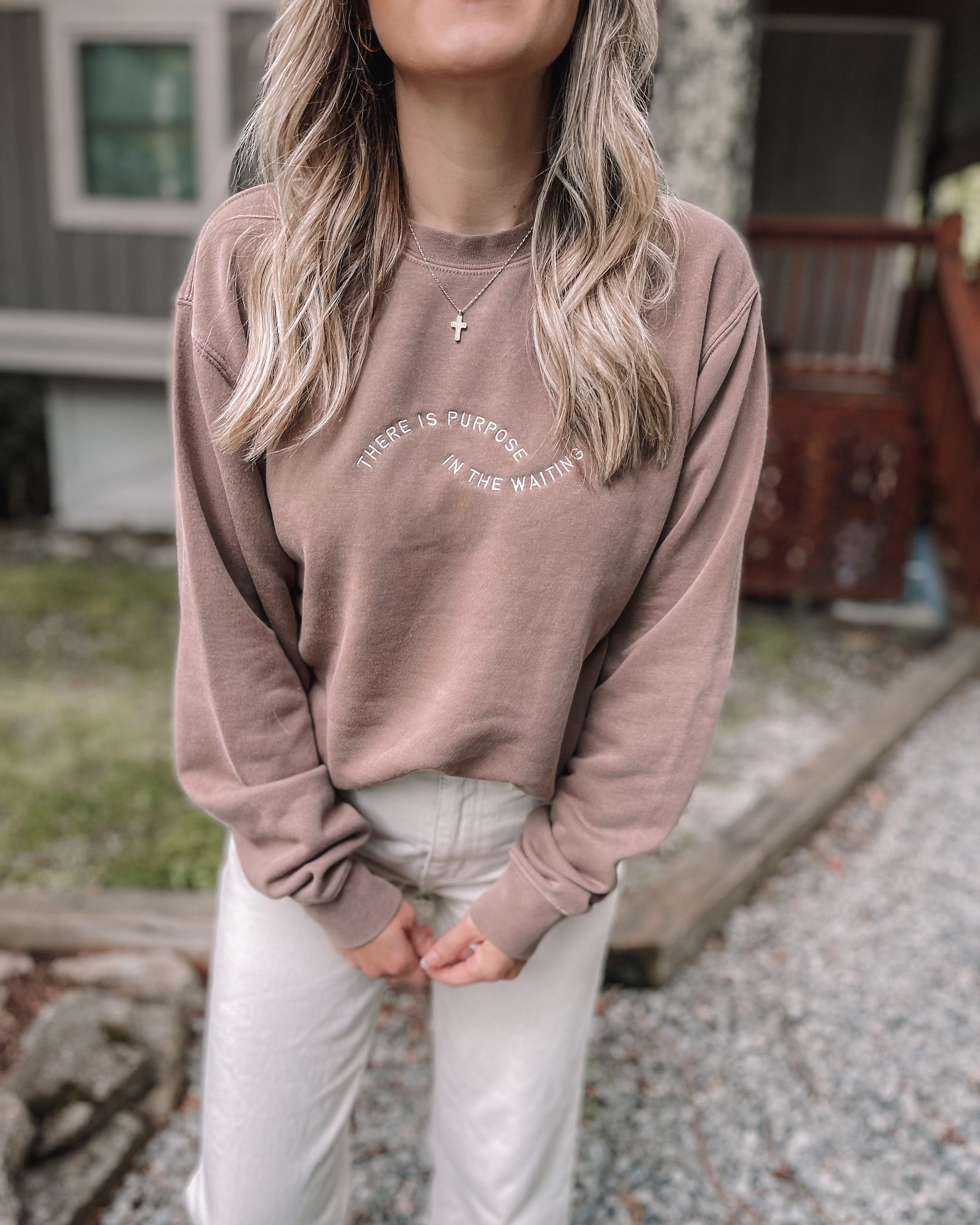 Embroidered There is Purpose in the Waiting Sweatshirt - Etsy
