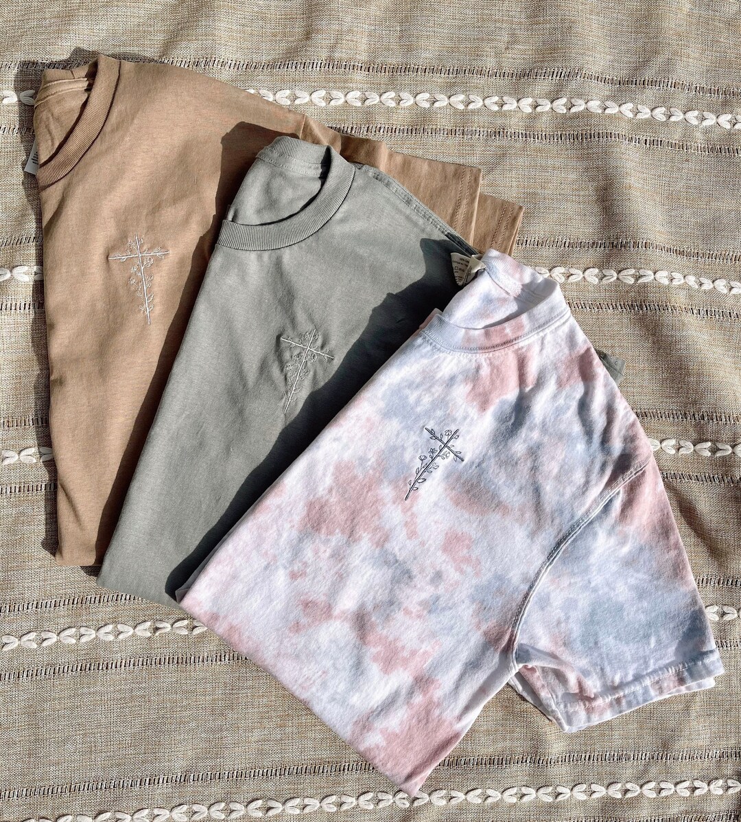 Embroidered Floral Cross Tshirt Floral Cross Tshirt - Etsy